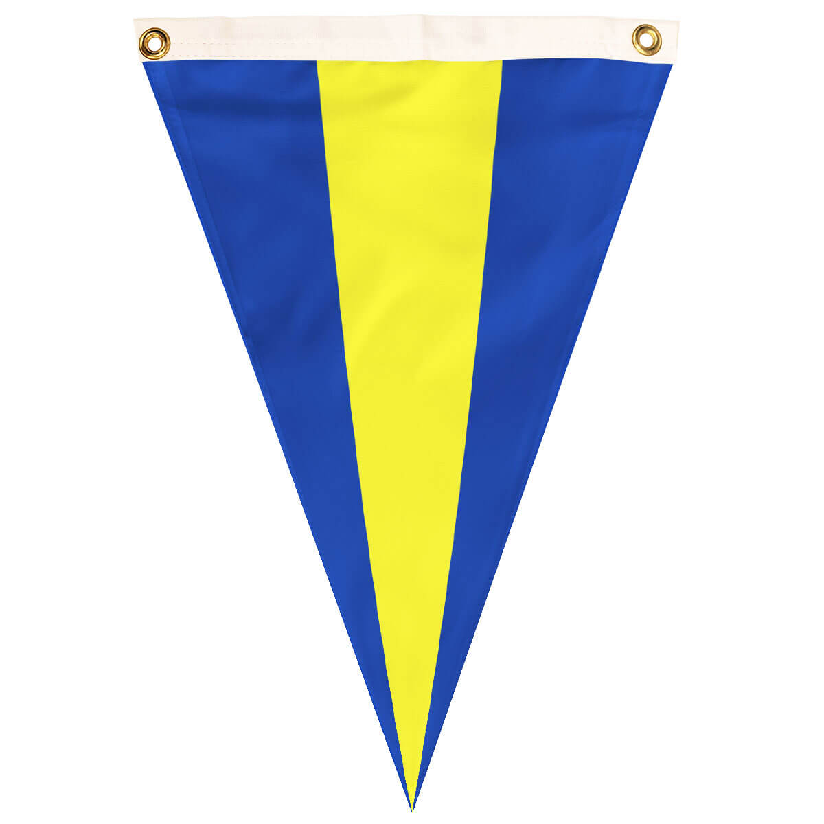 Nylon Blue-Yellow-Blue Tri-color Single Pennant | FlagandBanner.com