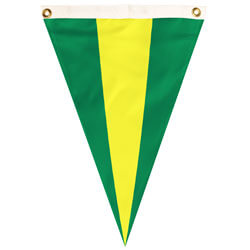 Green Yellow Green Tri-color Single Pennant | FlagandBanner.com