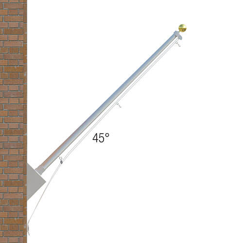 Outrigger Flag Pole, Straight Shaft, Round Bracket | FlagandBanner.com