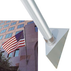 Outrigger Flag Pole, Tapered Shaft, Triangle Bracket | FlagandBanner.com