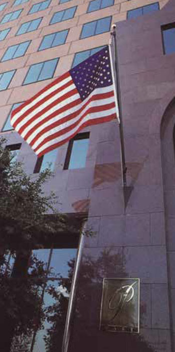 Outrigger Flag Pole, Tapered Shaft, Triangle Bracket | FlagandBanner.com