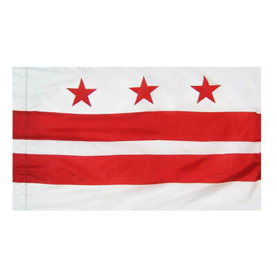 Washington DC Flag with Pole Hem | FlagandBanner.com