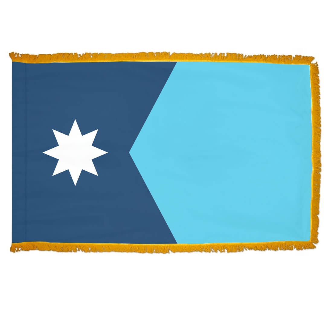 Minnesota Fringed Flag with Pole Hem | FlagandBanner.com