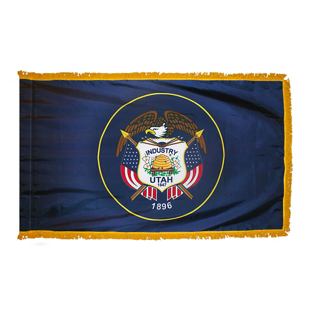 Historical Utah Nylon Flag with Pole Hem and Fringe (2 ft. x 3 ft ...