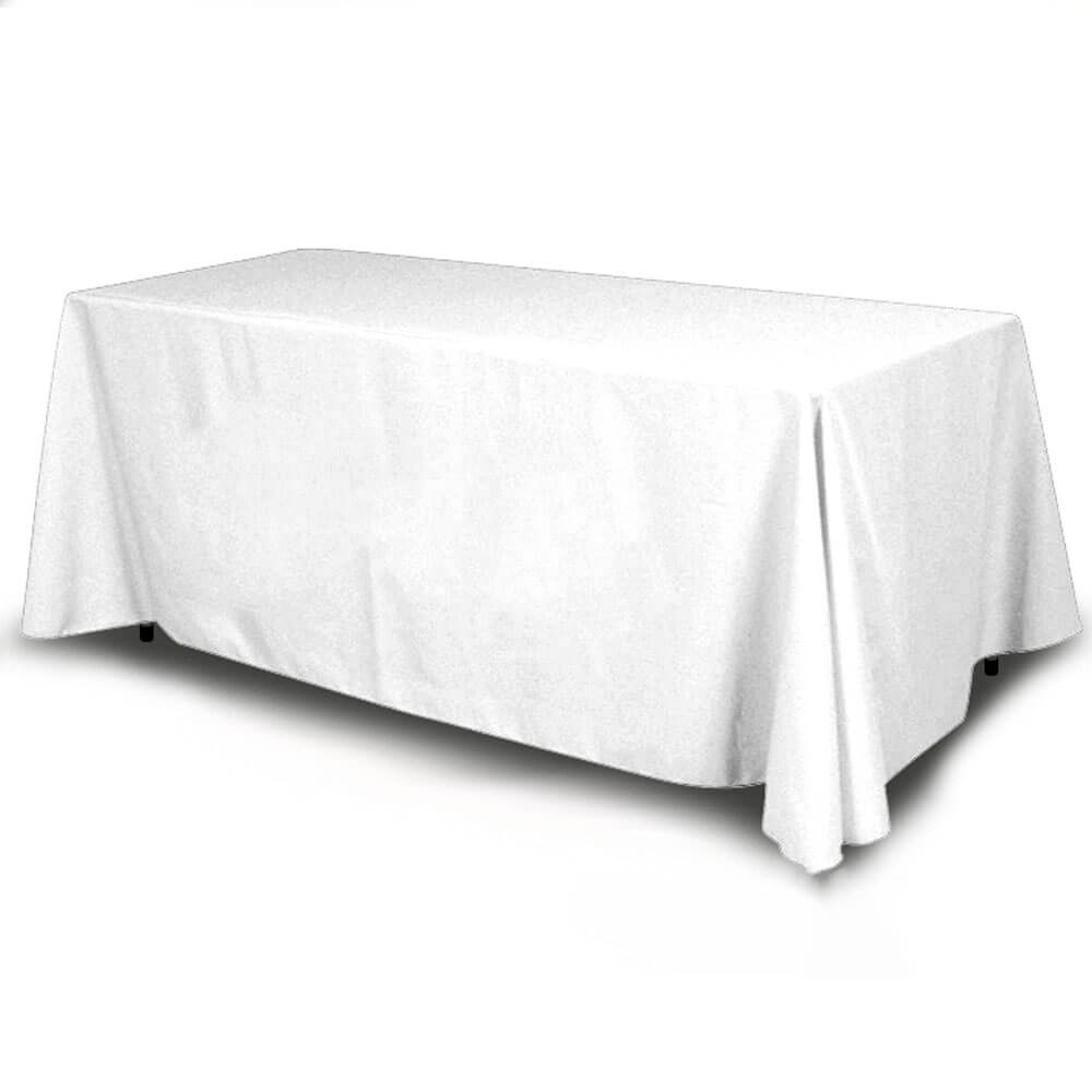 White Table Throw for 8 ft. Table (155 Denier Polyester ...
